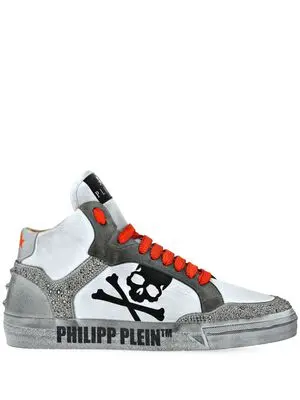 Philipp Plein Strass Retrokickz Tm Hi-top Sneakers - White