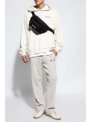 Palm Angels Logo-embroidered Hoodie - White