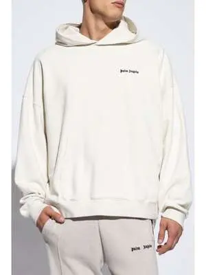 Palm Angels Logo-embroidered Hoodie - White