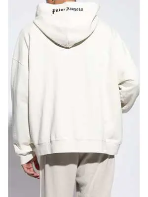 Palm Angels Logo-embroidered Hoodie - White