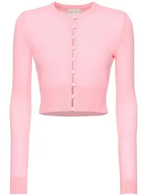 FORTE_FORTE Cashmere Blend Gauze Cardigan - Pink