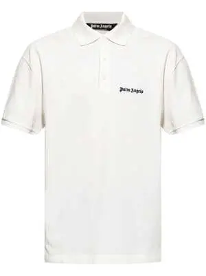 Palm Angels Logo-embroidered Polo Shirt - White