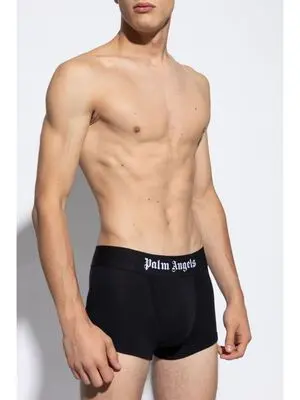 Palm Angels Logo-waistband Boxers - Black