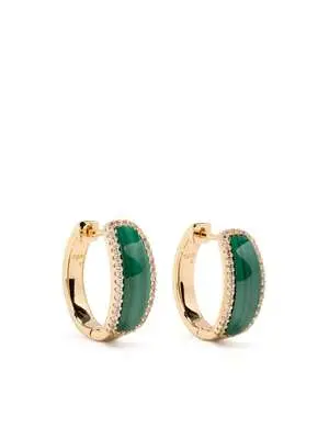 APM MONACO Malachite Hoop Earrings - Green