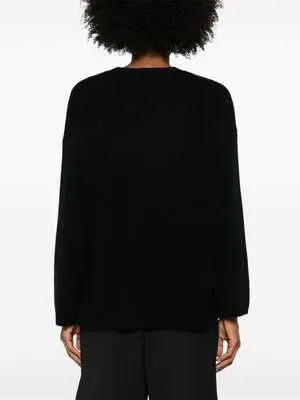 ALLUDE Crew-neck Cashmere Sweater - Black