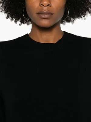 ALLUDE Crew-neck Cashmere Sweater - Black