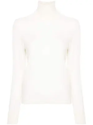 ALLUDE Fine-knit Sweater - White