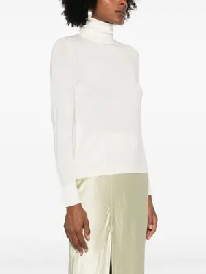 ALLUDE Fine-knit Sweater - White