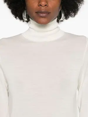 ALLUDE Fine-knit Sweater - White