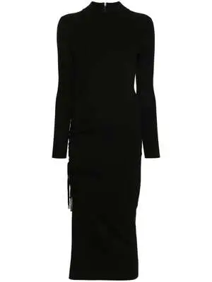 Ruched Merino Wool Midi Dresses