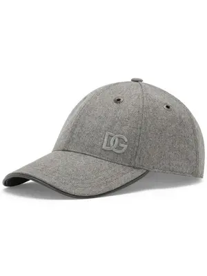 Dolce & Gabbana Logo-embroidered Virgin Wool Cap - Grey
