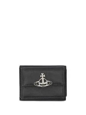 VIVIENNE WESTWOOD Orb Plaque Trifold Wallet - Black