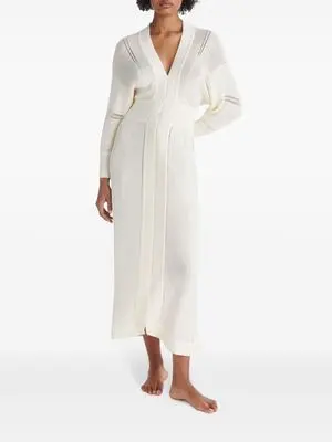 ERES Stella Knitted V-neck Dress - White
