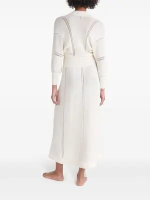 ERES Stella Knitted V-neck Dress - White