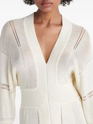 ERES Stella Knitted V-neck Dress - White