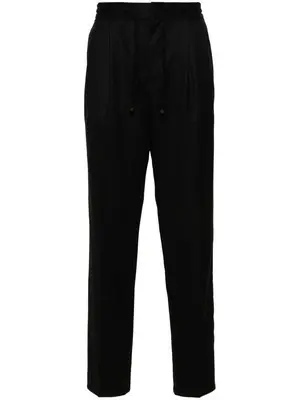 Brunello Cucinelli Pleat-detail Tapered Trousers - Black