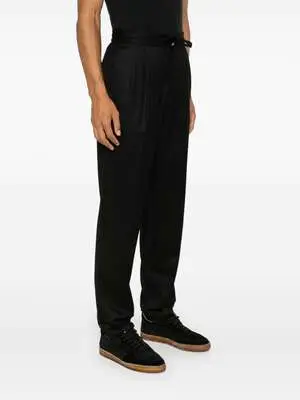 Brunello Cucinelli Pleat-detail Tapered Trousers - Black