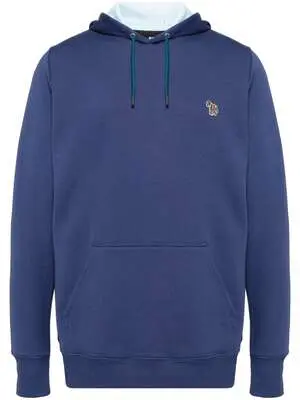 Paul Smith Zebra Logo Organic Cotton Hoodie - Blue
