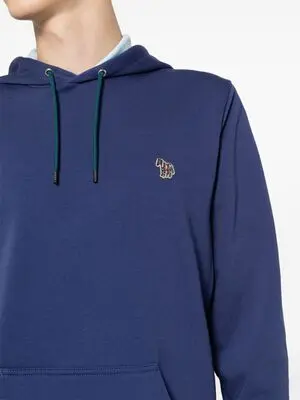 Paul Smith Zebra Logo Organic Cotton Hoodie - Blue