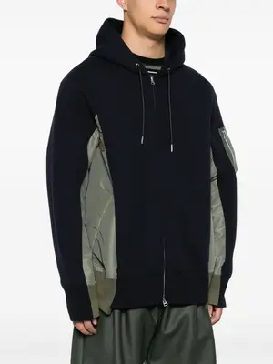 Sacai Color-block Zip-up Hoodie