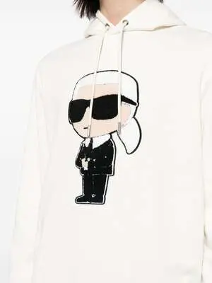 Karl Lagerfeld Patch Hoodie - White