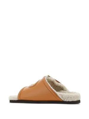 Valentino Garavani Buckled Shearling Slides