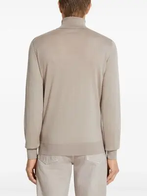 Zegna Roll-neck Sweater - Neutrals