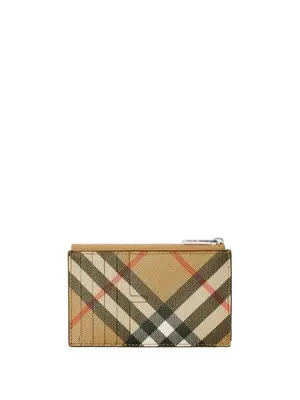 Burberry Checkered Zip-up Cardholder