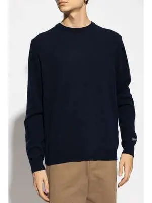 Woolrich Logo-embroidered Wool Sweater - Black