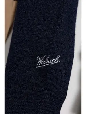 Woolrich Logo-embroidered Wool Sweater - Black