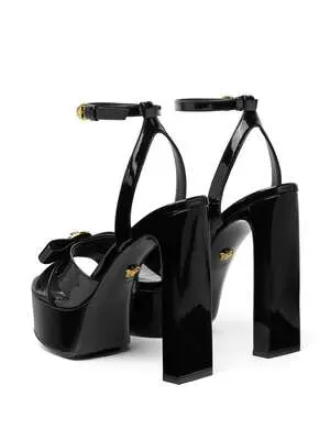 Versace 140mm Ribbon Sandals - Black