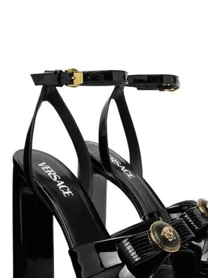 Versace 140mm Ribbon Sandals - Black