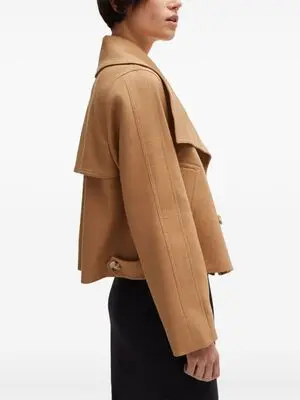 BOSS Draped-collar Cropped Jacket