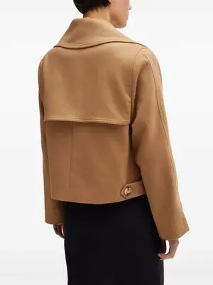 BOSS Draped-collar Cropped Jacket
