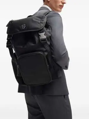 BOSS Double B Monogram Twill Backpack - Black