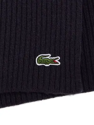 Lacoste Ribbed-knit Wool Scarf
