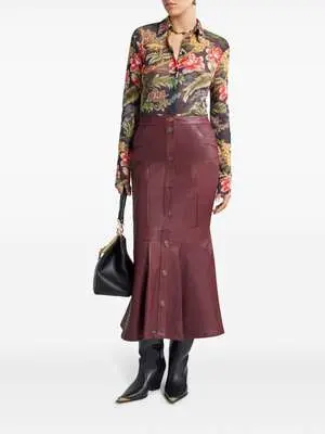 Etro Mermaid Leather Skirt