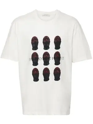 IH NOM UH NIT Mask-print T-shirt - White