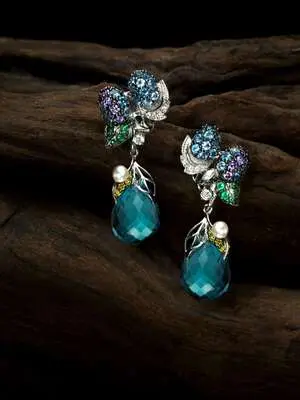 ANABELA CHAN 18kt Yellow Gemstone Drop Earrings