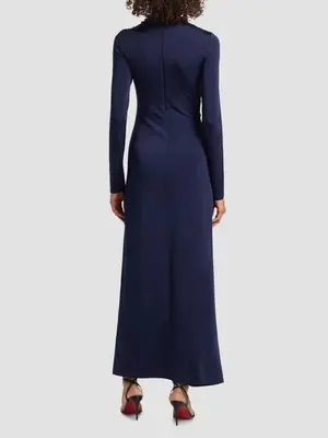 Giorgio Armani Jersey Embellished Maxi Dress - Navy