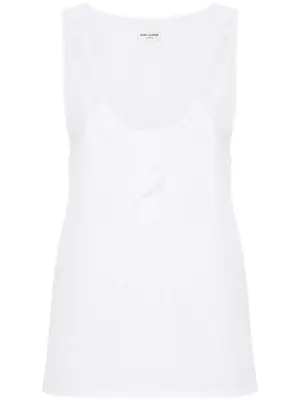 Saint Laurent Cotton Poplin Top - White