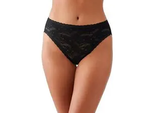 Wacoal High Profile Hi Cut Brief Panty Underwear Roebuck - Black
