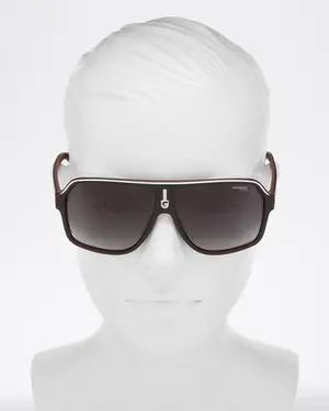 Carrera Eyewear Oversized Flat Top Aviator Sunglasses - Red/gray Gradient