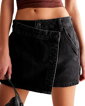 Free People Wynne Denim Mini Skirt - Eclipse
