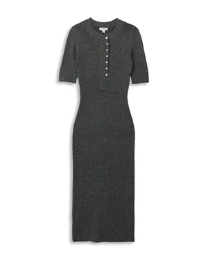 REISS Sandy Ribbed Midi Dress