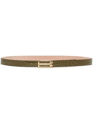 Victoria Beckham Crocodile-embossed Leather Frame Belt - Green