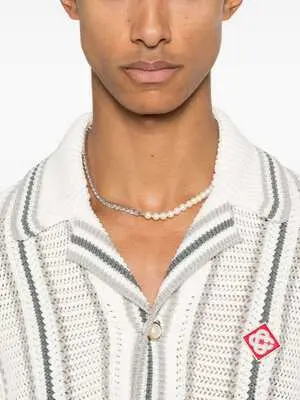 Casablanca Crochet Textured Cardigan - White
