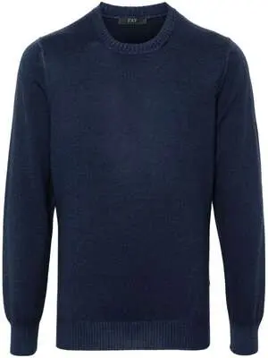 FAY Logo-embroidered Sweater - Blue