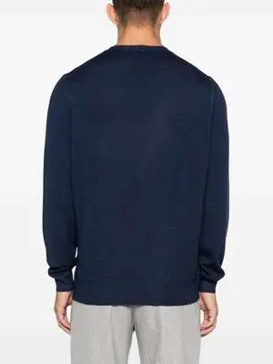 FAY Logo-embroidered Sweater - Blue