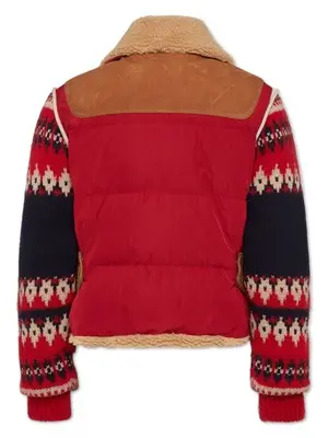 Dsquared2 Knitted-sleeves Suede Jacket